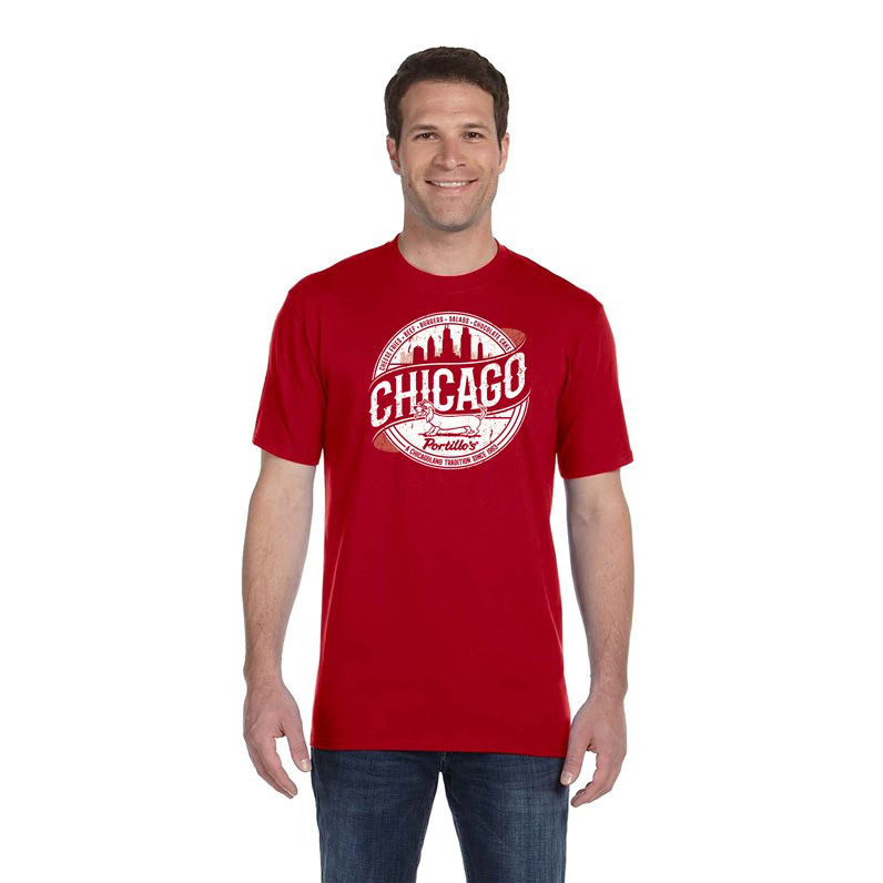 Portillo's Red Chicago T-shirt | Portillo's Portillo's Red Chicago T-shirt | Portillo's